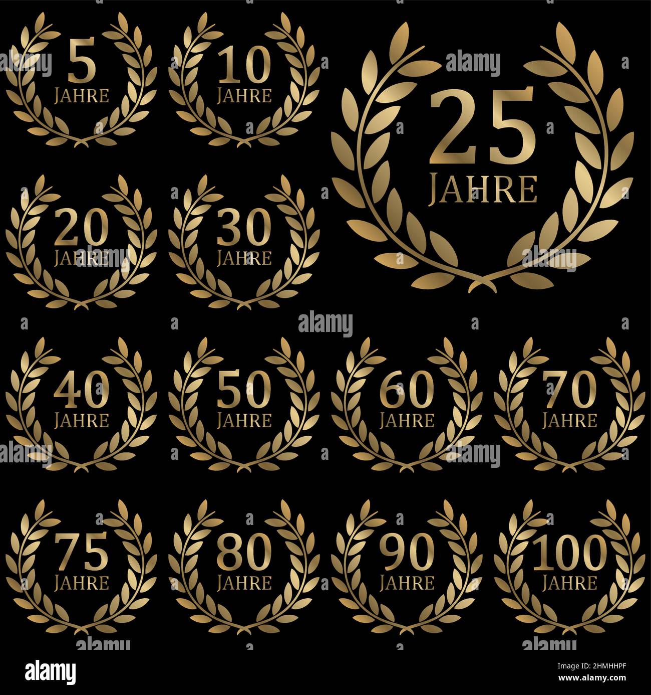 eps vector file with golden laurel wreath collection on black ...