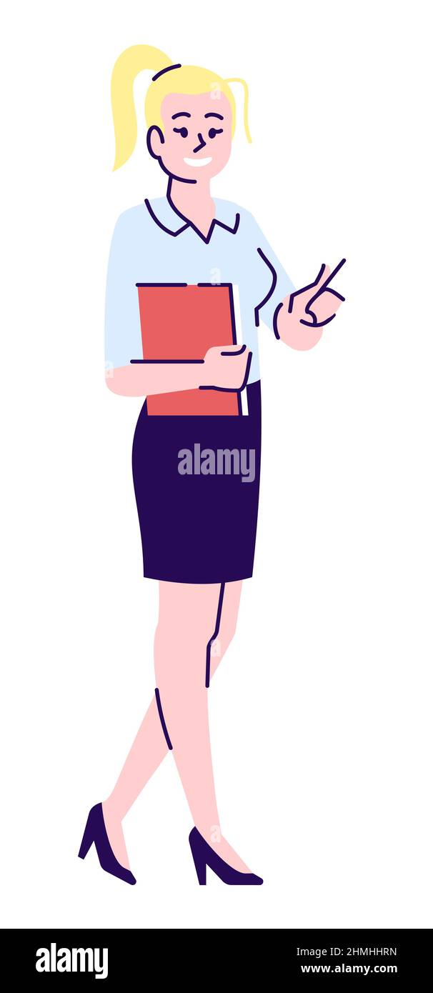 Corporate employee semi flat RGB color vector illustration Stock Vector ...