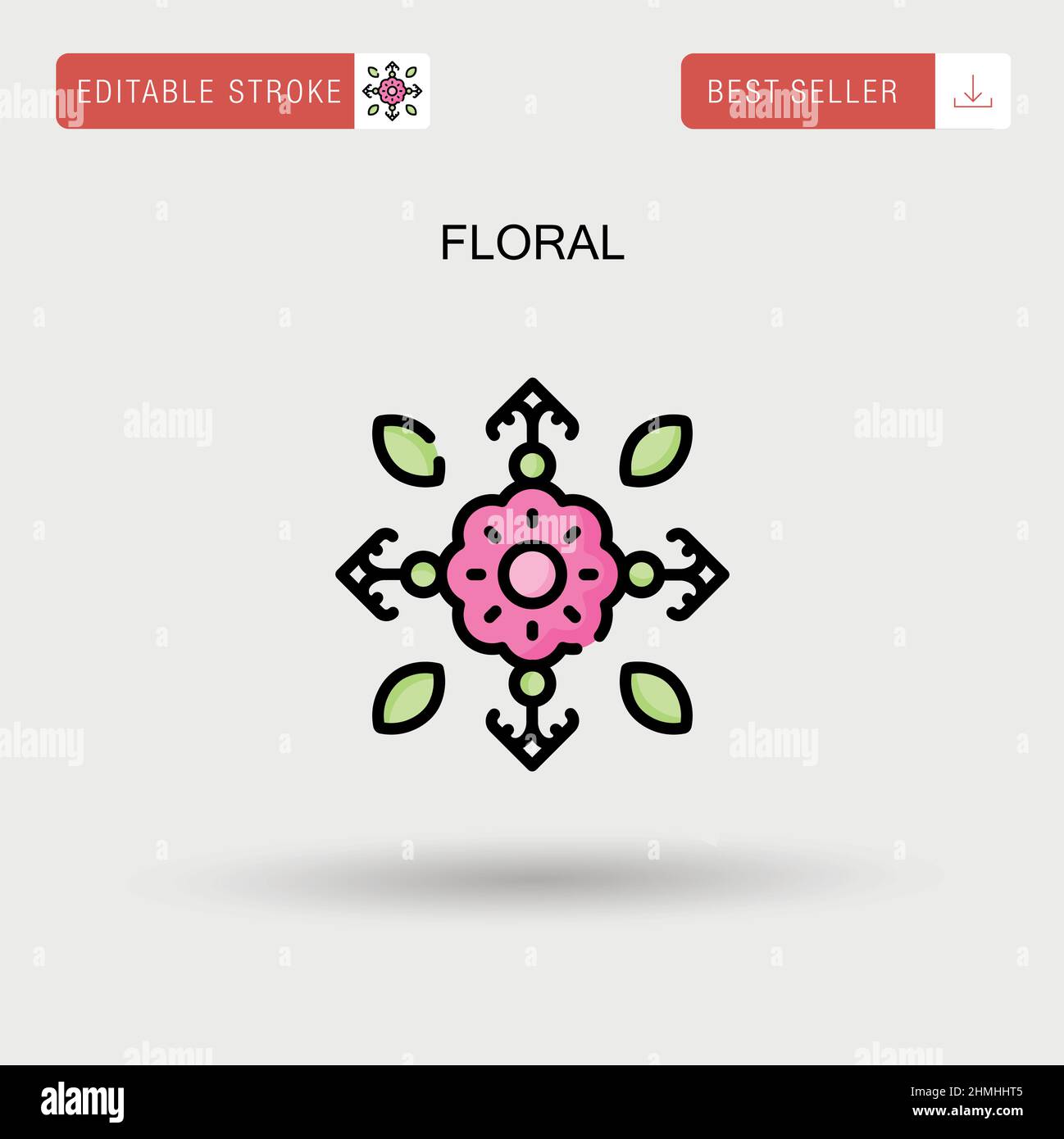 Simple floral icon hi-res stock photography and images - Alamy