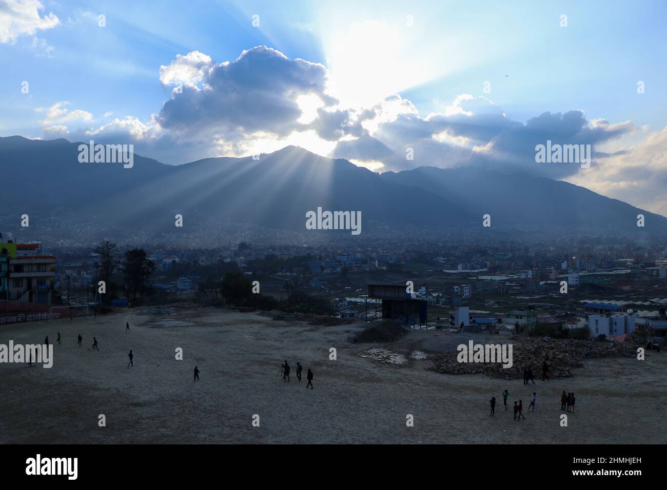 Kathmandu, NE, Nepal. 10th Feb, 2022. People play on a playground ...