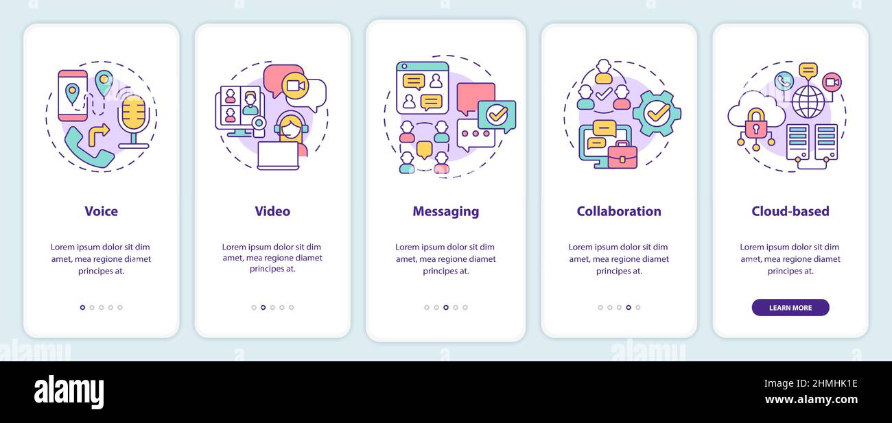 UCaaS functions onboarding mobile app screen Stock Vector Image & Art - Alamy