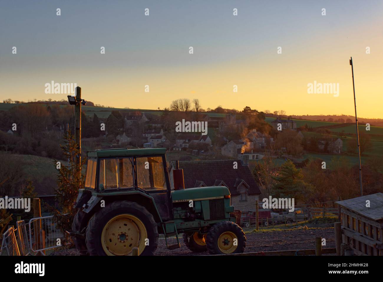 inglesbatch farm sunset bath englishcombe Stock Photo - Alamy