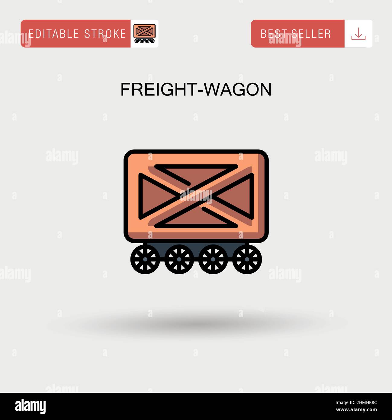 Freight-wagon Simple vector icon Stock Vector Image & Art - Alamy
