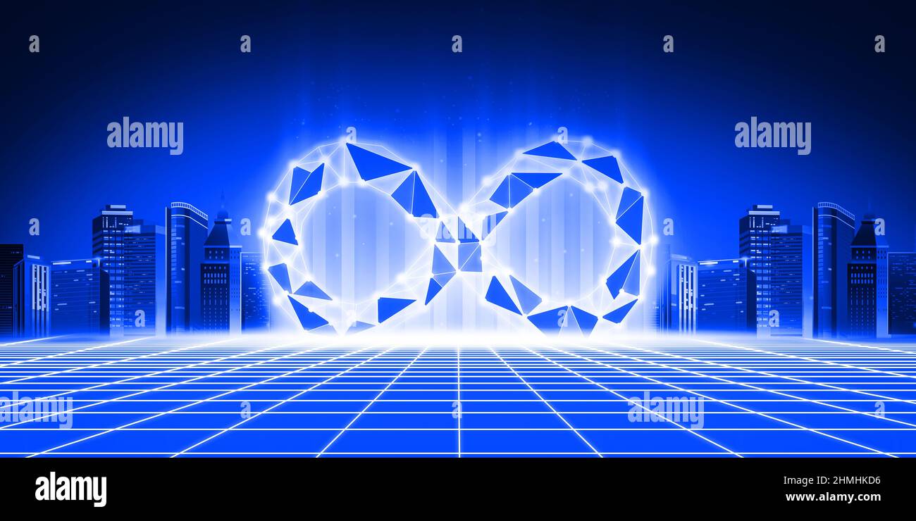 Blue Metaverse Abstract Technology Background with Futuristic Surface ...