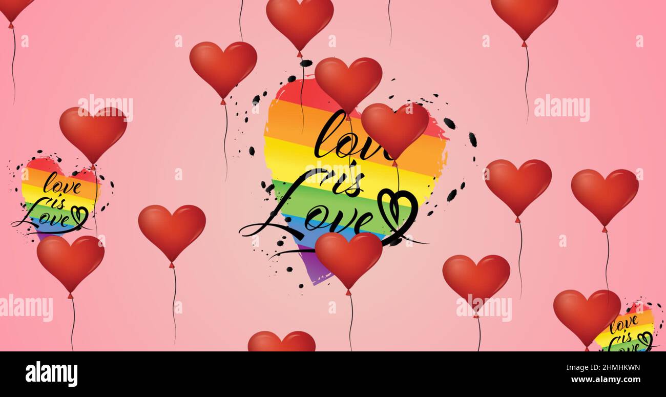 Rainbow heart balloons hi-res stock photography and images - Alamy