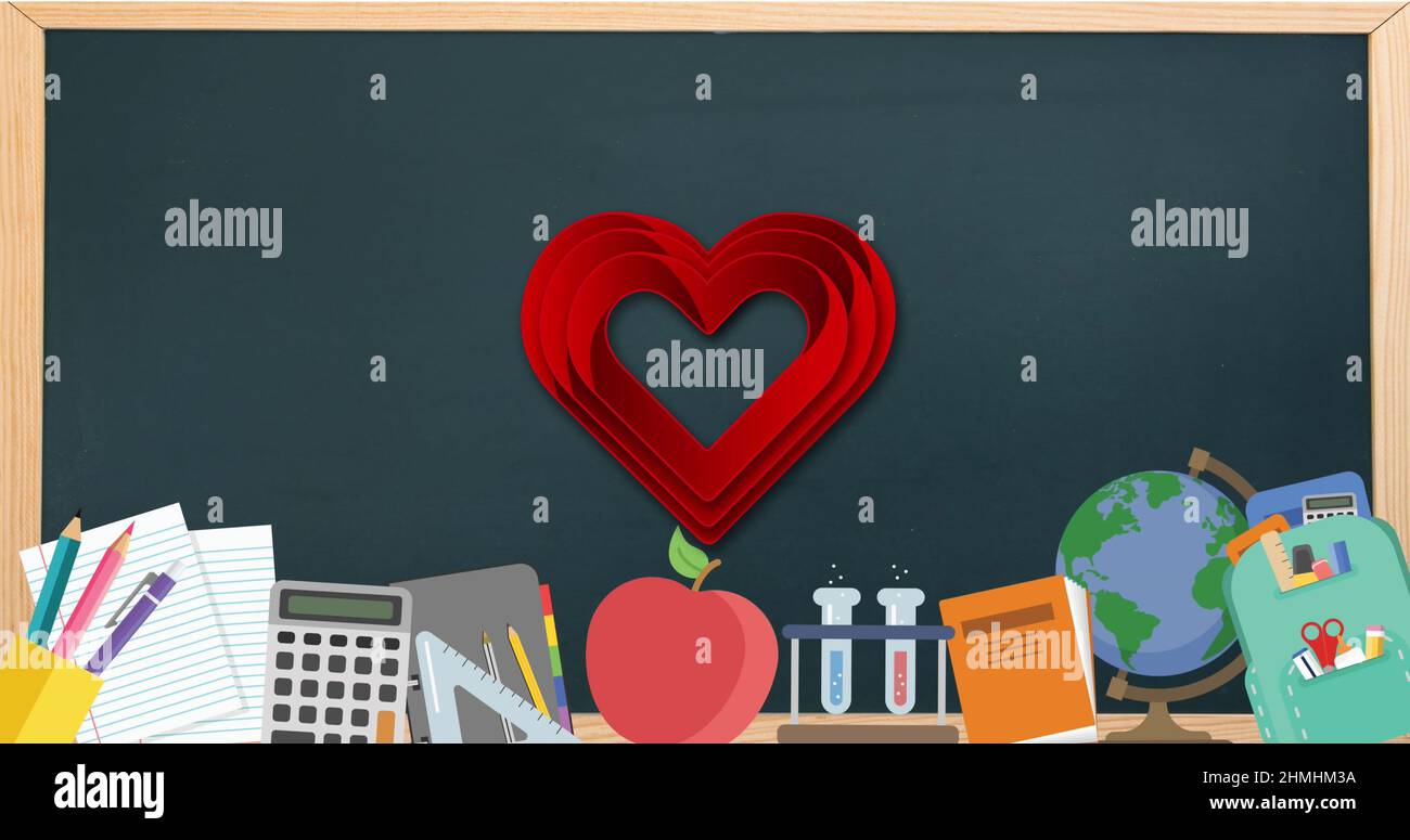 Back to school with heart hi-res stock photography and images - Alamy