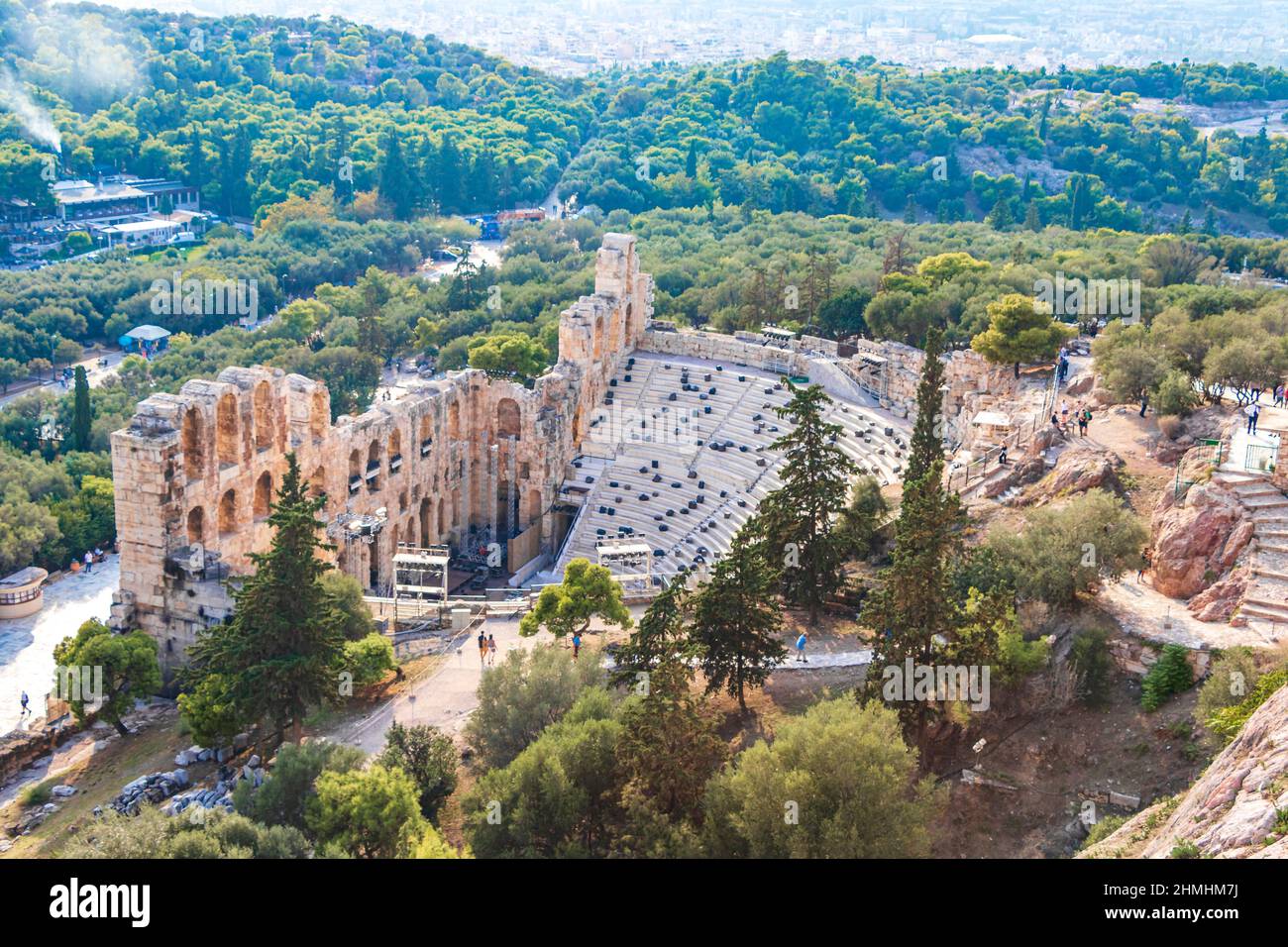 Odeon of Herodes Atticus Amphitheater at the Acropolis of Athens with amazing and beautiful ...