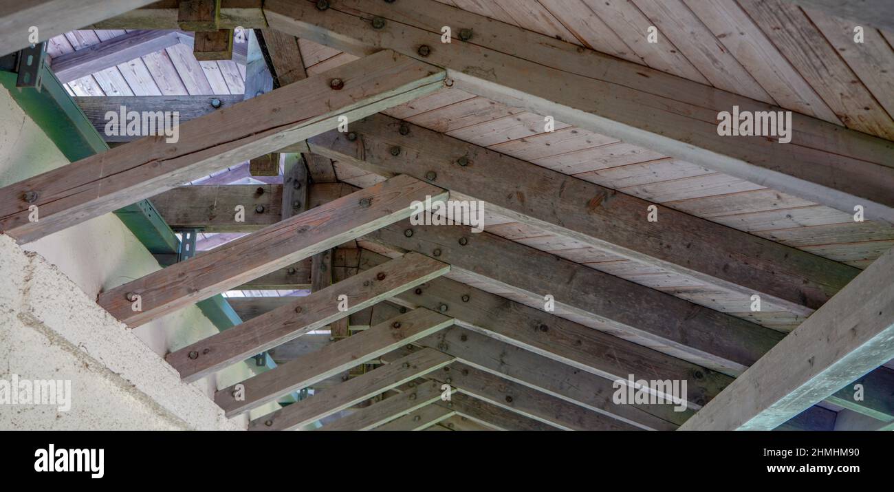 Construction made of wood in skeleton construction carpenter or ...