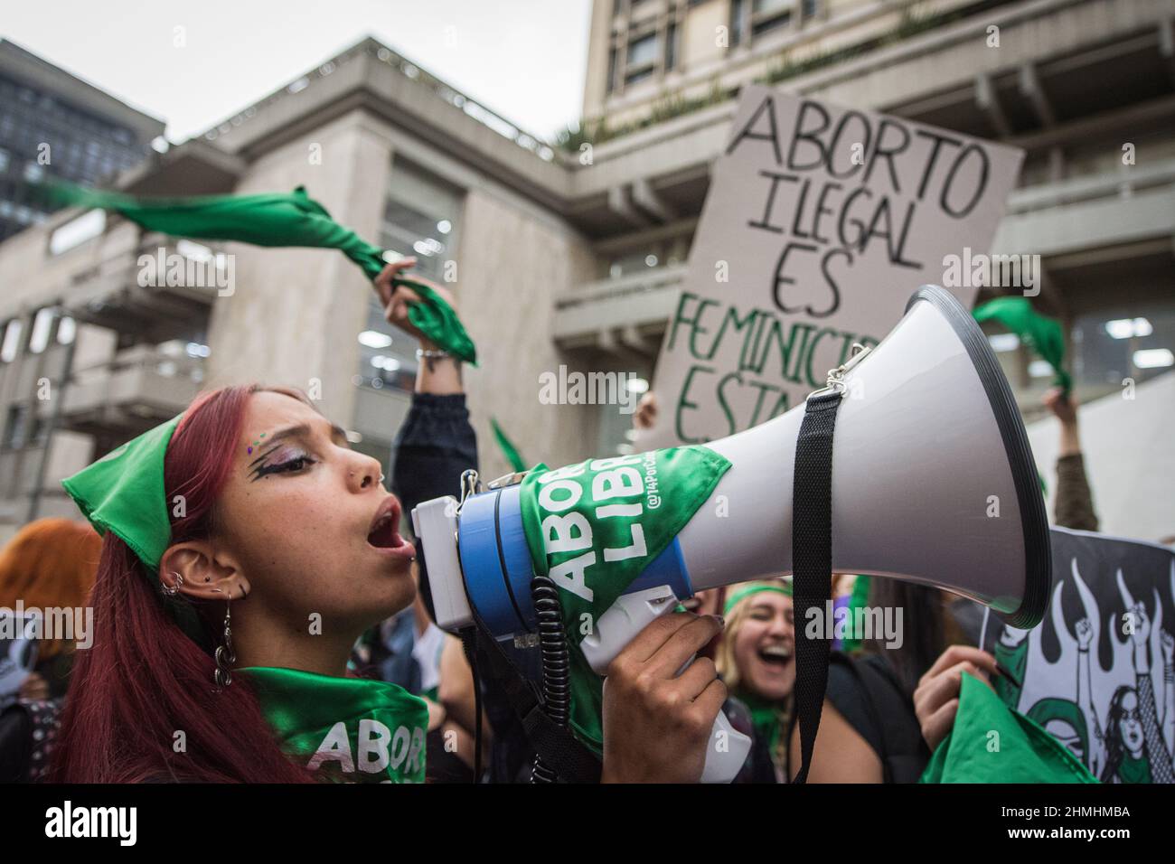 Pro-Choice feminist movements demonstrate in the outskirts of the ...