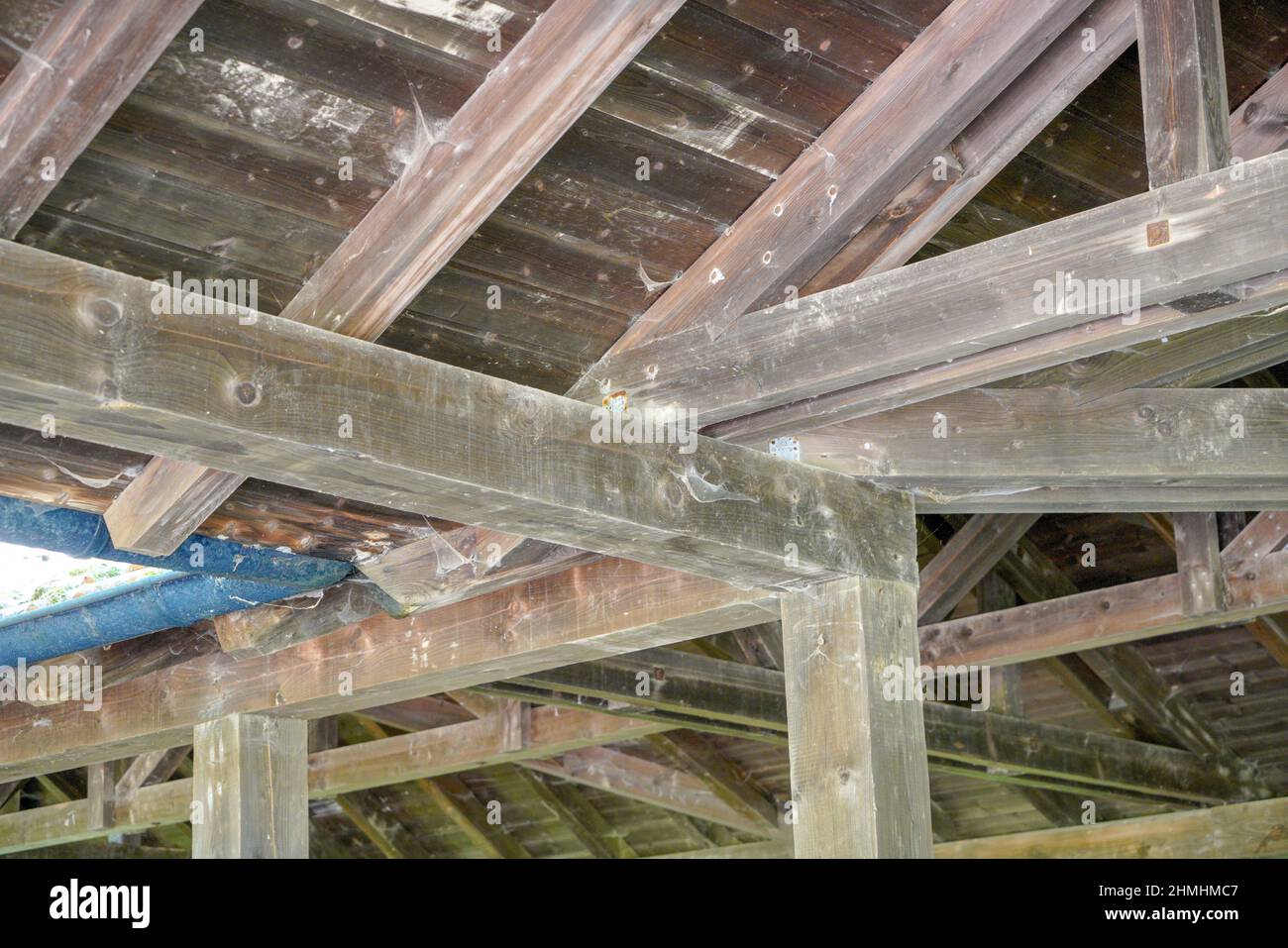 Construction made of wood in skeleton construction carpenter or ...