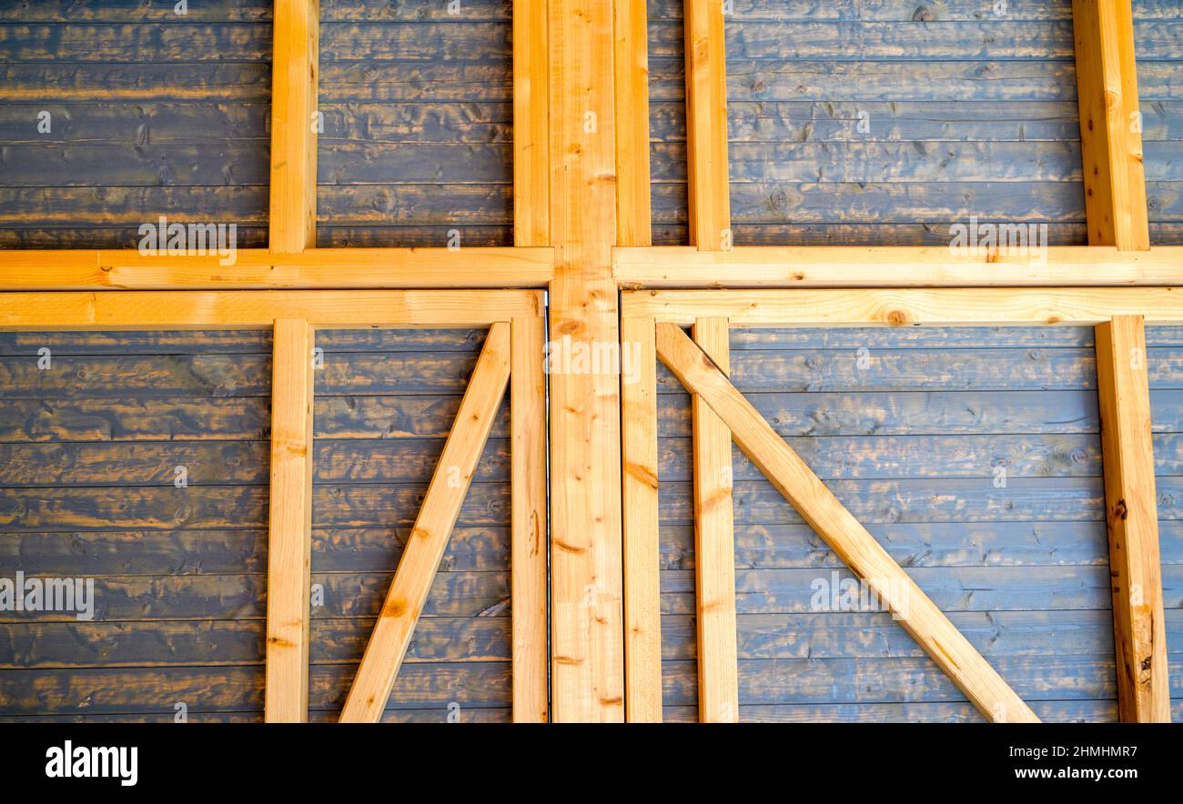 Construction made of wood in skeleton construction carpenter or ...