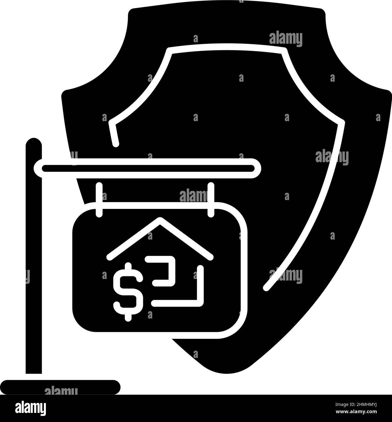 House selling insurance black glyph icon Stock Vector Image & Art - Alamy