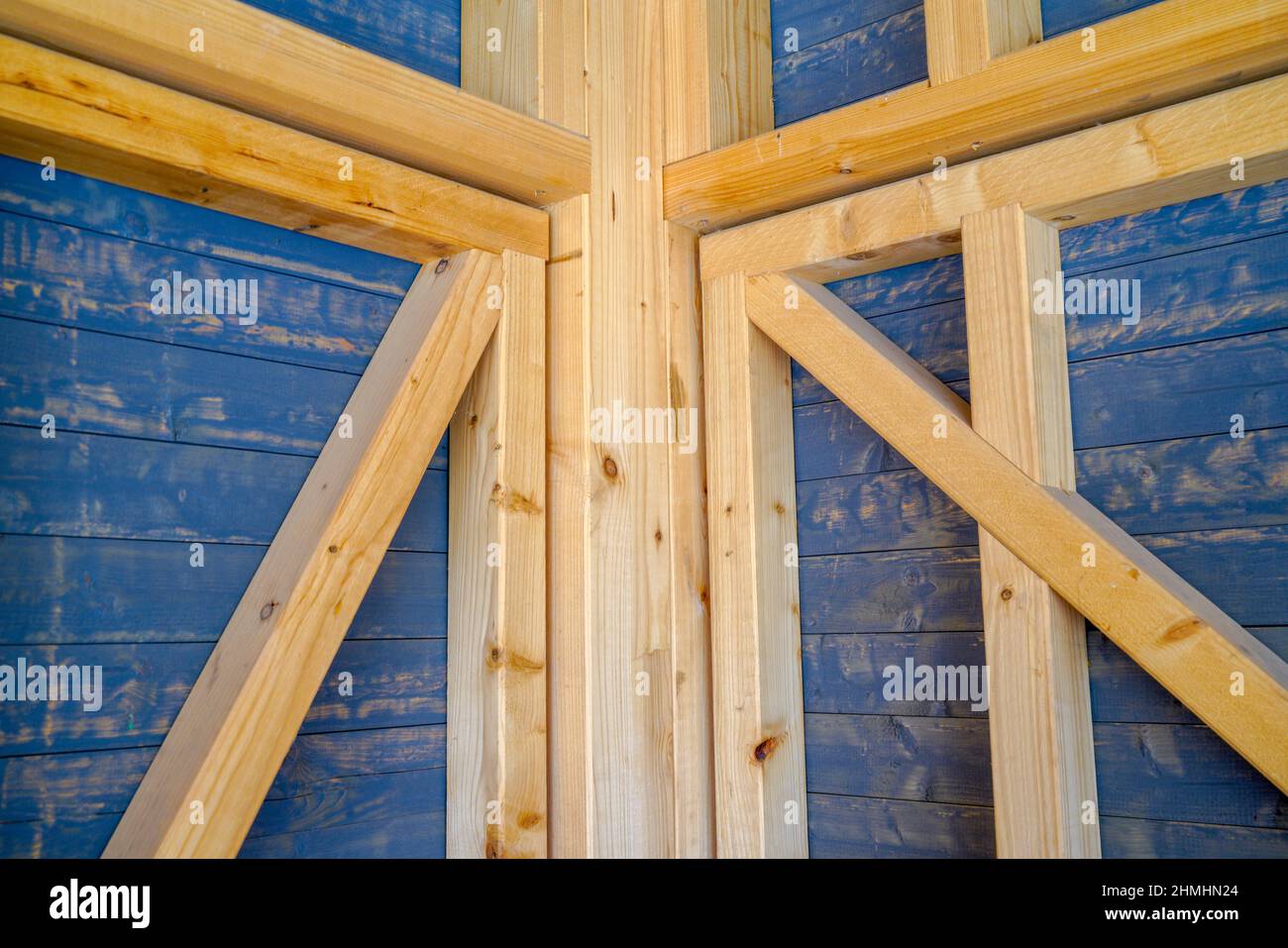 Construction made of wood in skeleton construction carpenter or ...