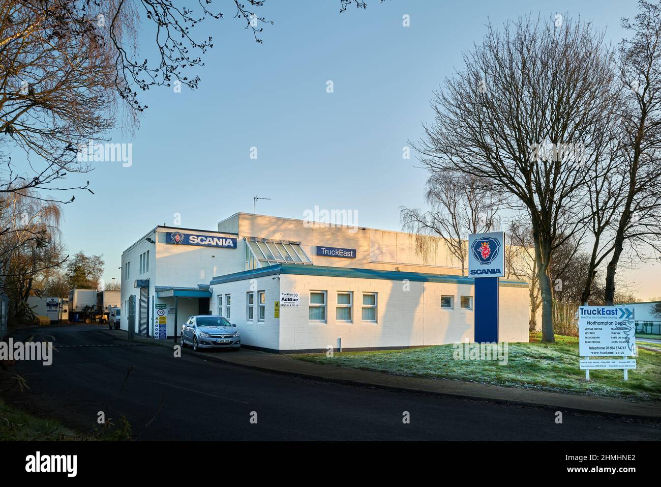 Scania building, Northampton, England, on a sunny winter day Stock ...