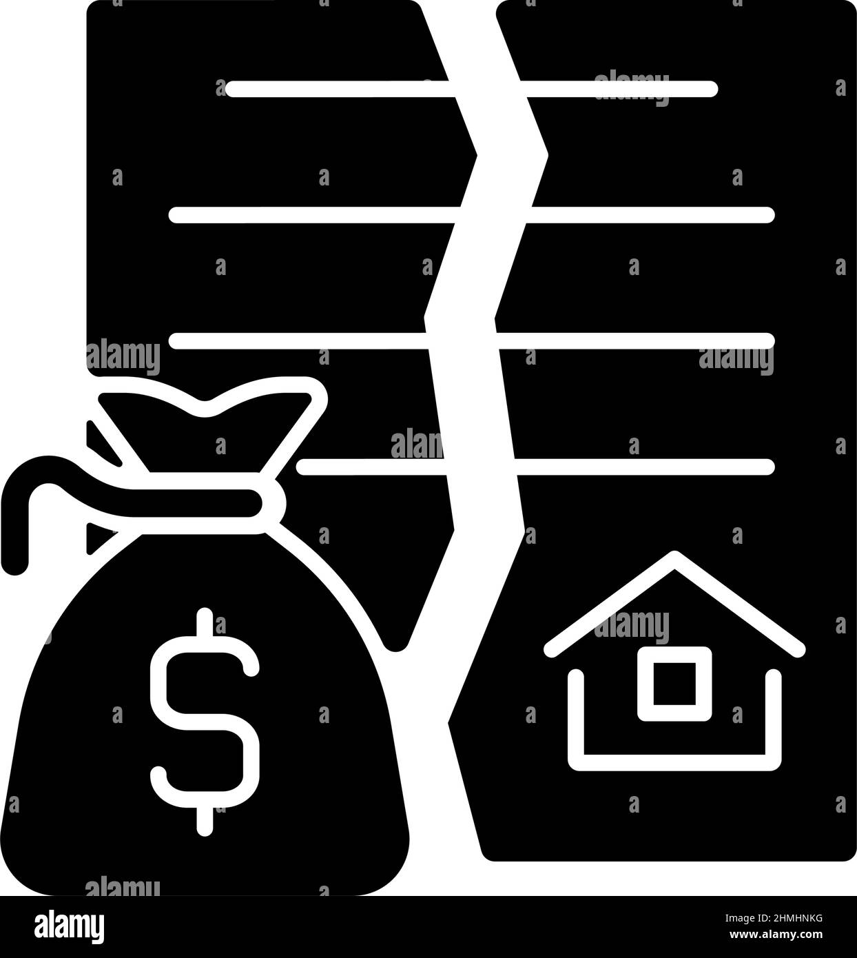 Nullified contract black glyph icon Stock Vector Image & Art - Alamy