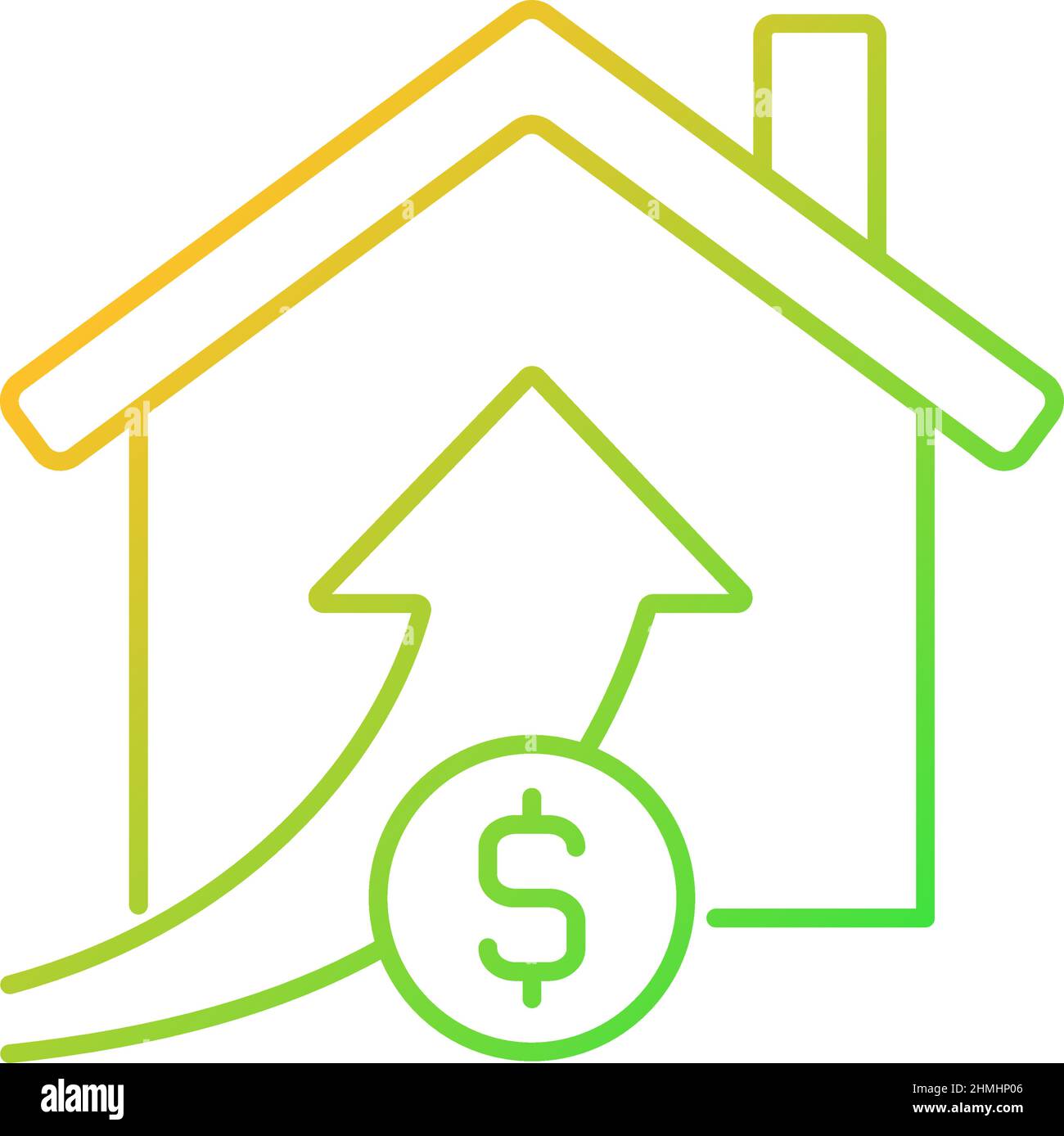 Rising property prices gradient linear vector icon Stock Vector Image ...