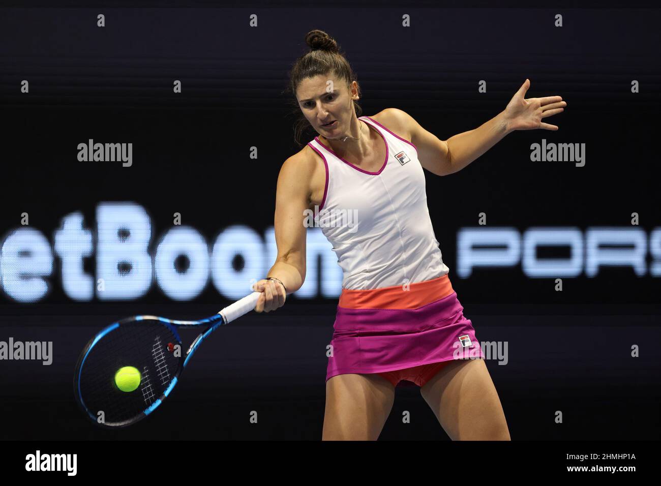 Irina-Camelia Begu of Romania play against Petra Kvitova of Chezh ...