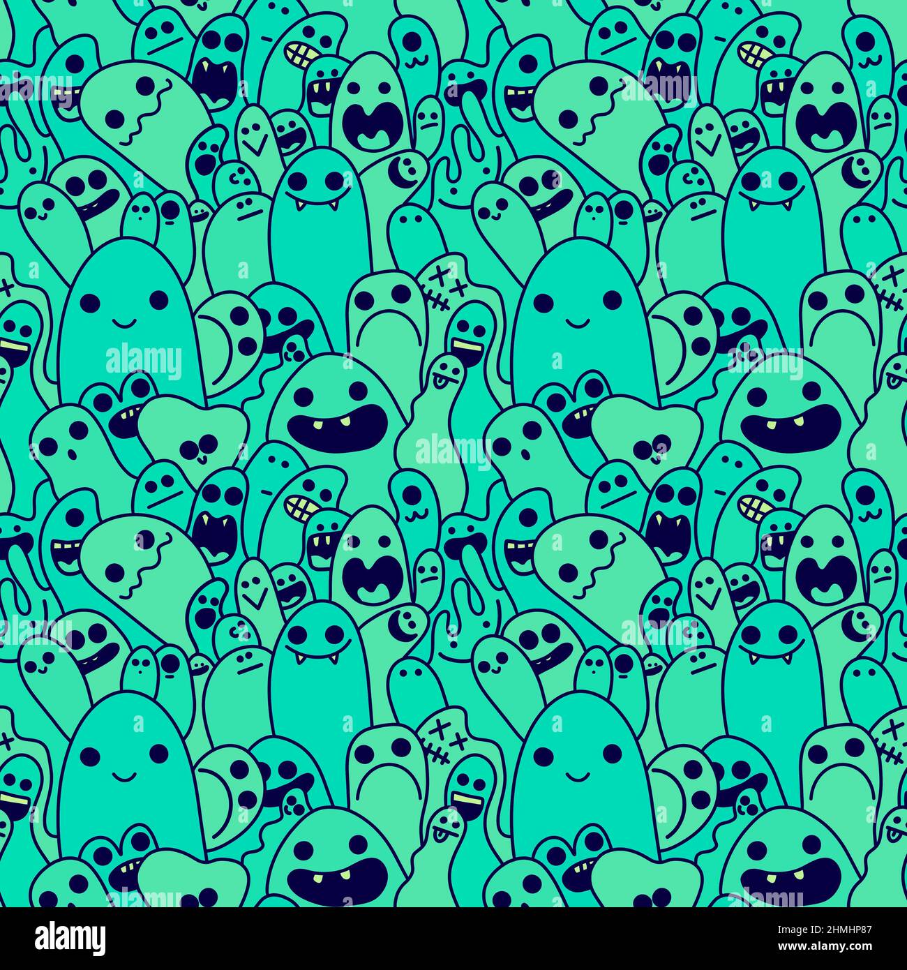 Cartoon seamless monster alien pattern for fabrics and textiles and ...