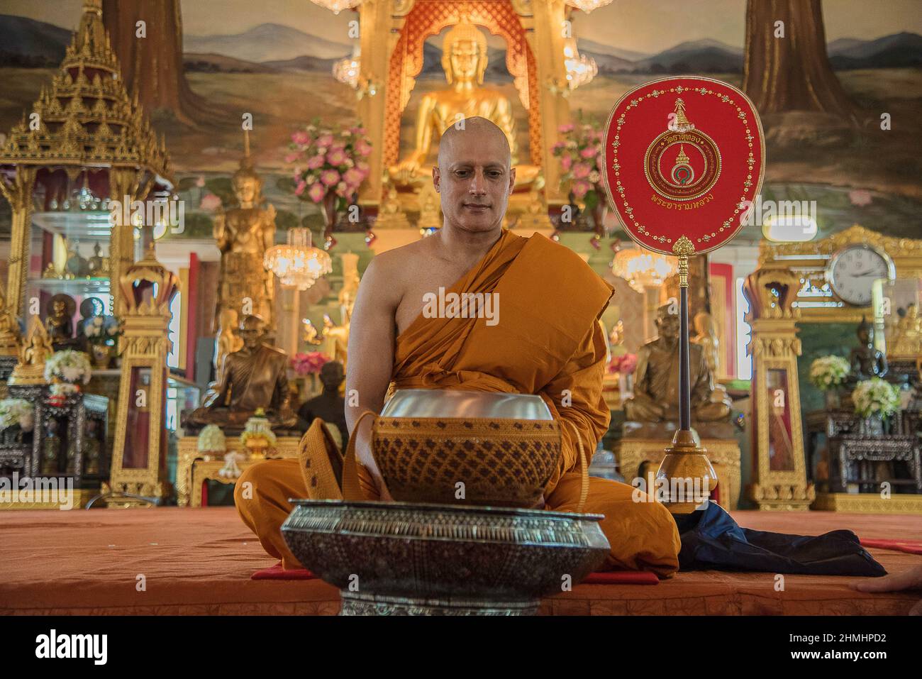 Indian actor Gagan Malik, seen as a Buddhist monk seated in front of ...