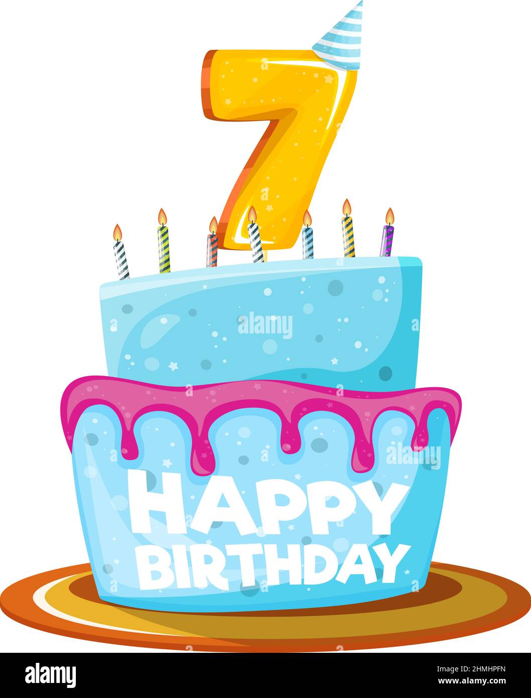 Number seven birthday cake candle Stock Vector Images - Alamy