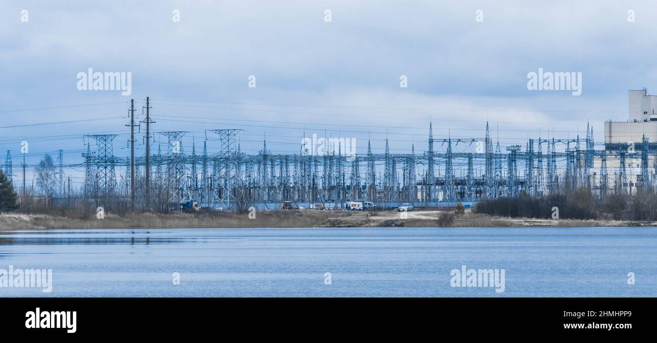 Power high voltage electric lines energy industry combined heat and ...