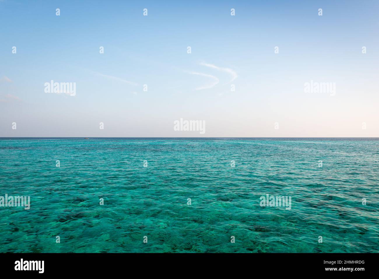 Turquoise water lagoon in the ocean. Coral reefs of the tropical island ...