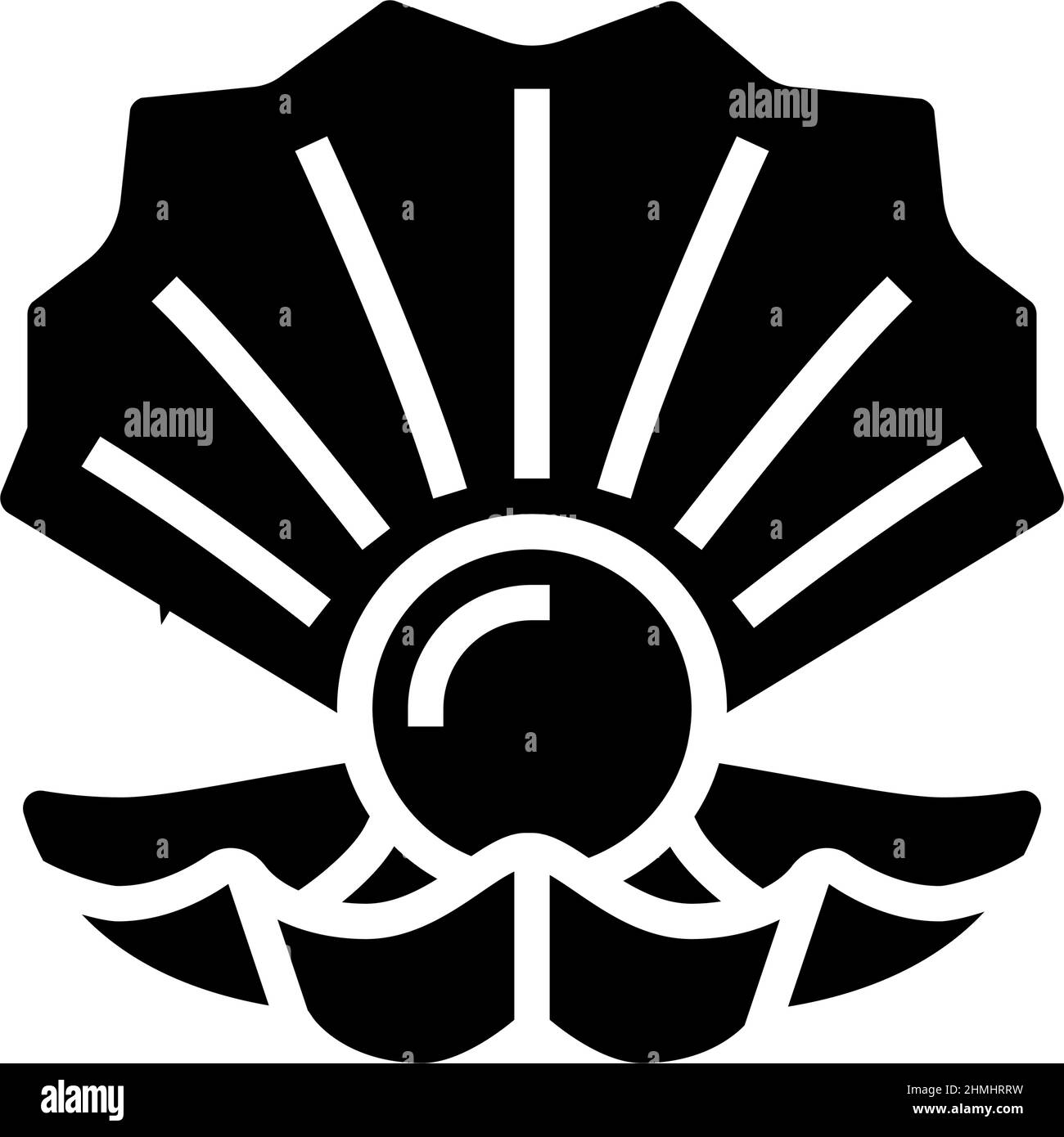 pearl oyster shell glyph icon vector illustration Stock Vector Image ...