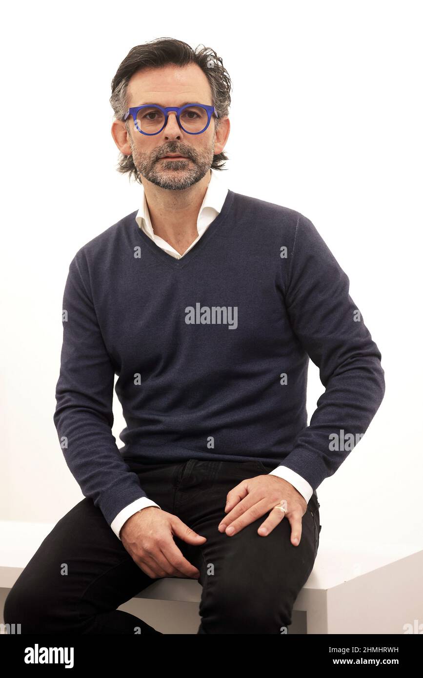 Duesseldorf, Germany. 10th Feb, 2022. Artist Niclas Castello sits in ...