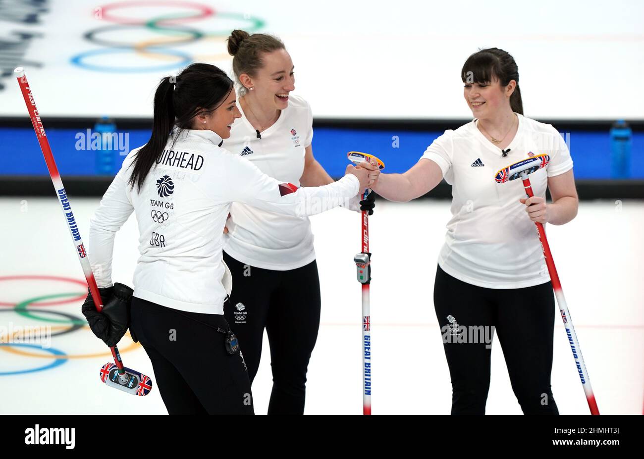 Great Britain's Eve Muirhead (left, Jennifer Dodds and Hailey Duff ...