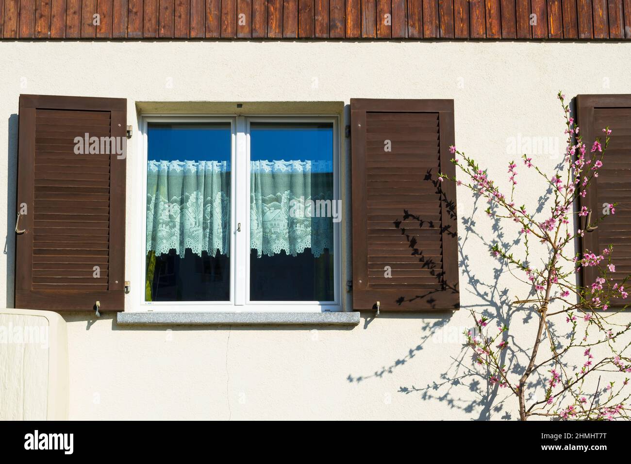 Part of the front of the house is a traditional in Europe vintage style ...