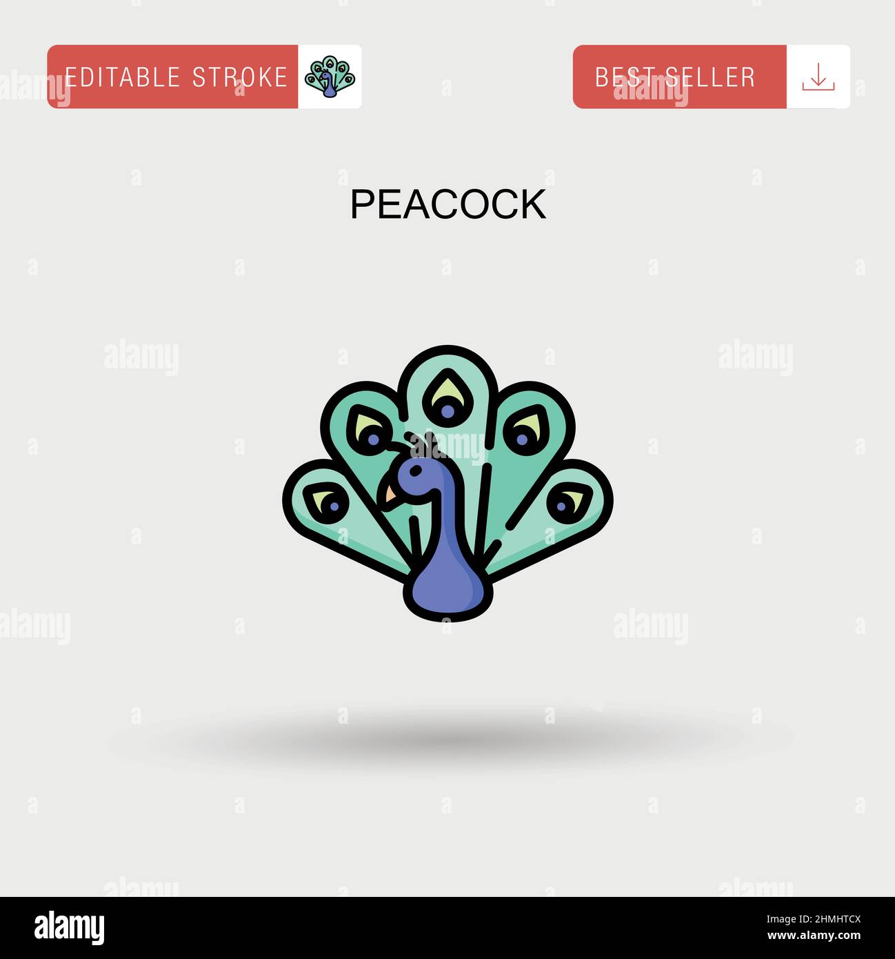 Peacock Simple vector icon Stock Vector Image & Art - Alamy