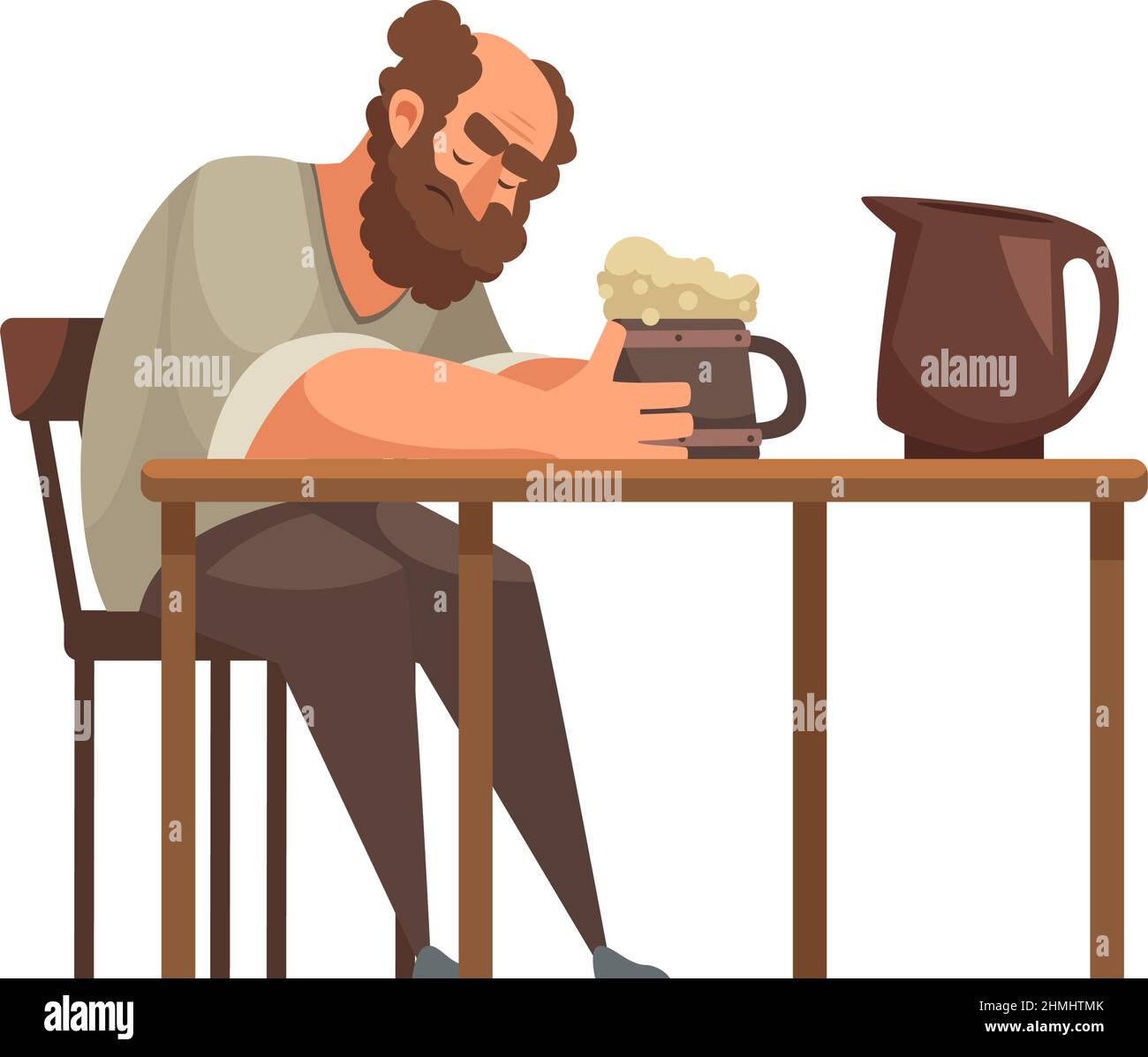 Cartoon Man Drinking Beer Stock Vector Images - Alamy