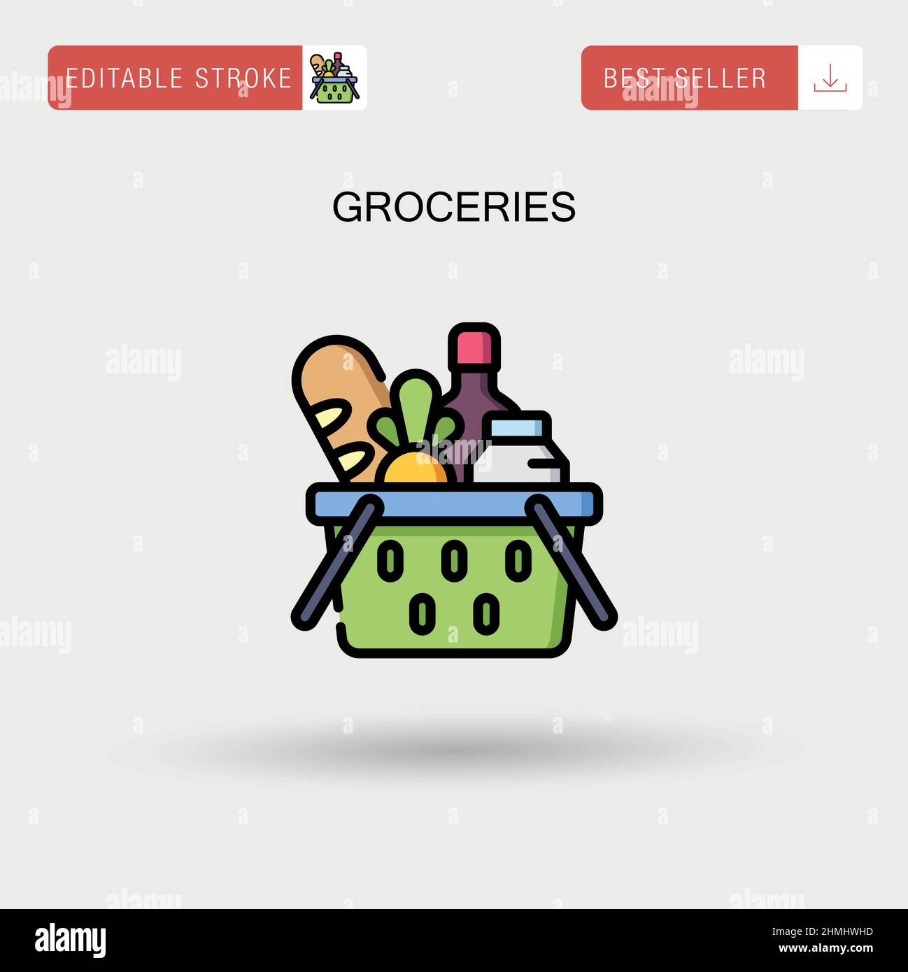Groceries Simple vector icon Stock Vector Image & Art - Alamy