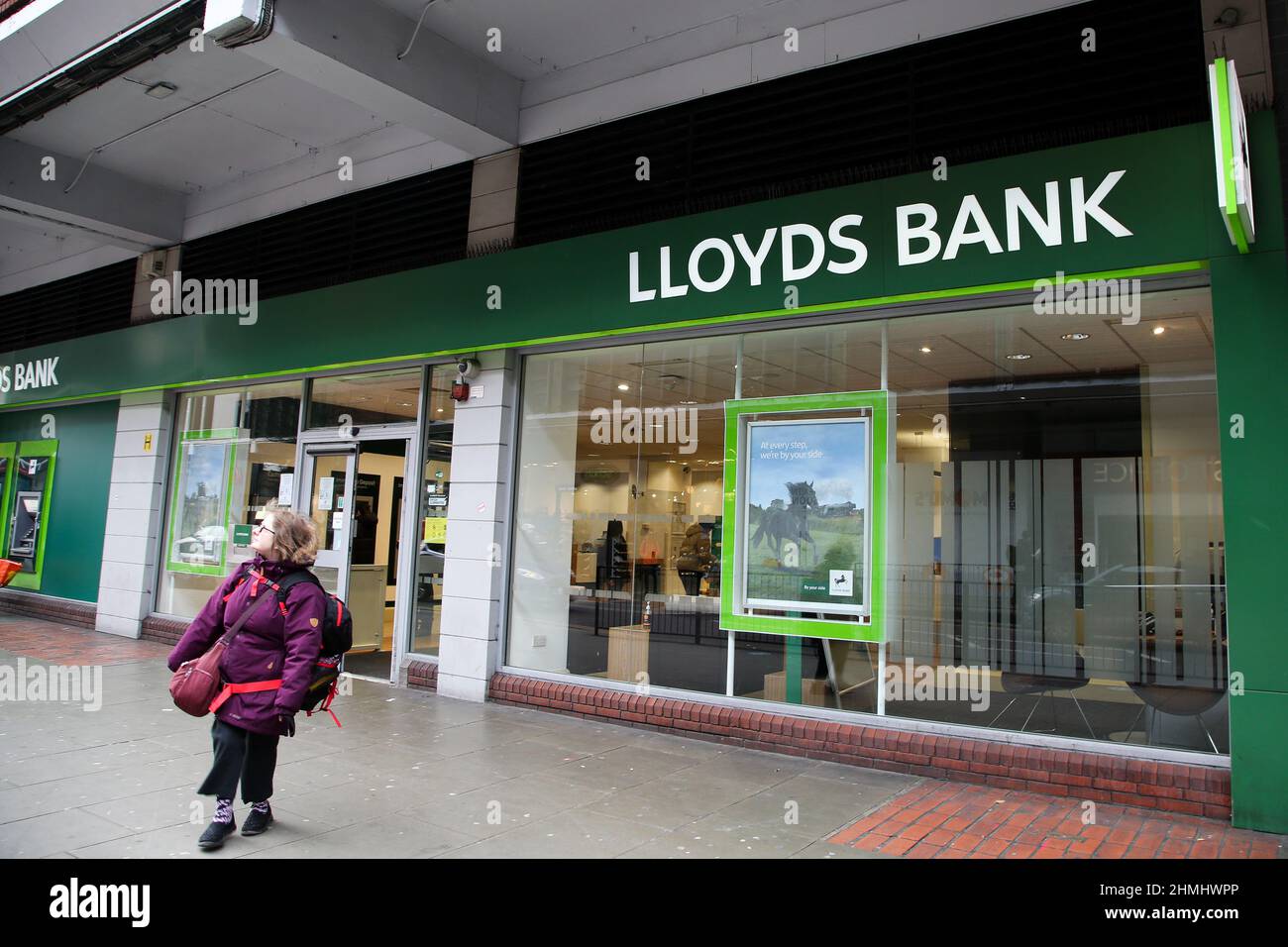 London, UK. 10th Feb, 2022. A woman walks past Lloyds Bank. (Photo by ...