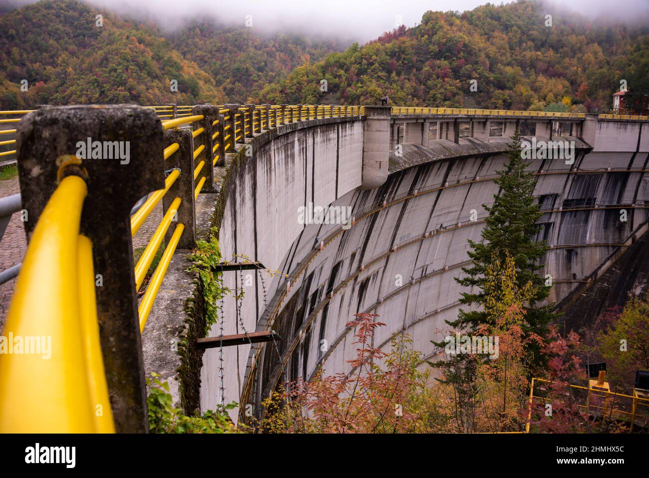 High hydroelectric dam construction built in Italy Stock Photo - Alamy