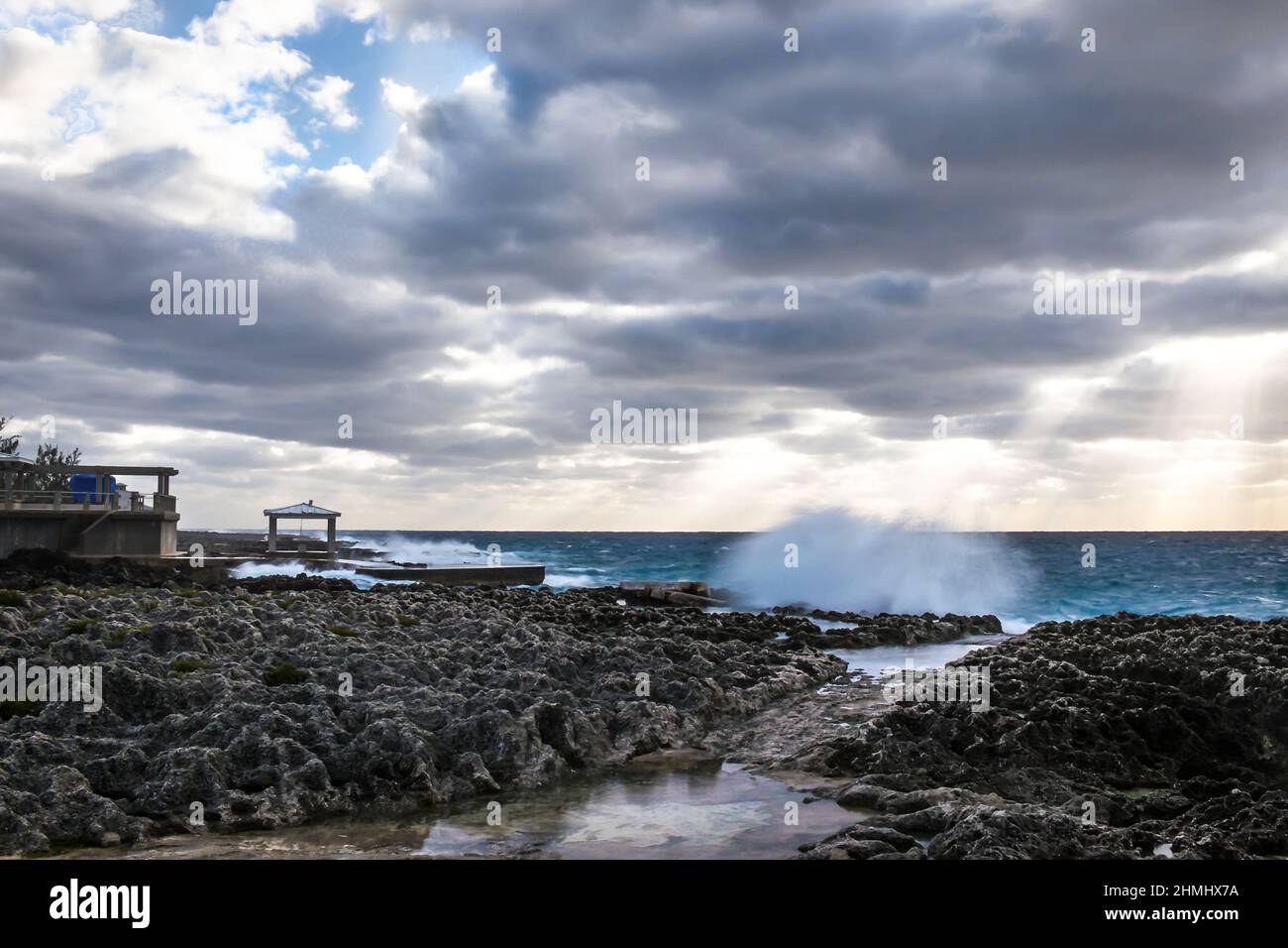 Storm over the Caribbean Sea, in the West Bay area, Grand Cayman ...