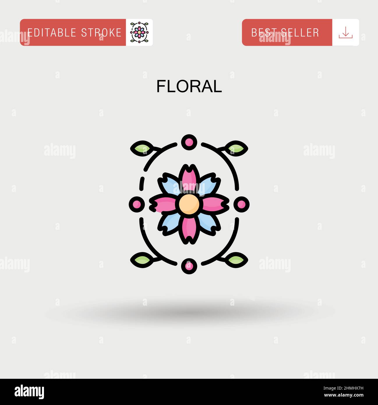 Simple floral icon hi-res stock photography and images - Alamy