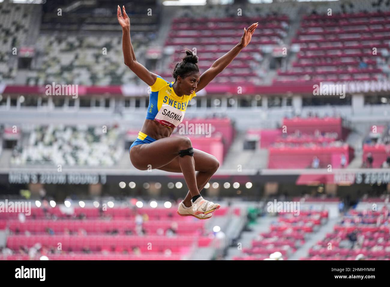 Khaddi Sagnia participating in the Tokyo 2020 Olympic Games in the long ...