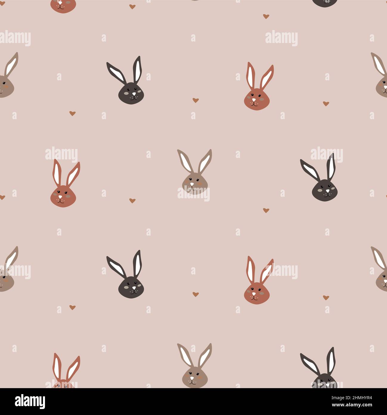Cute Bunny Pattern, Rabbit background for kids clothes design print ...