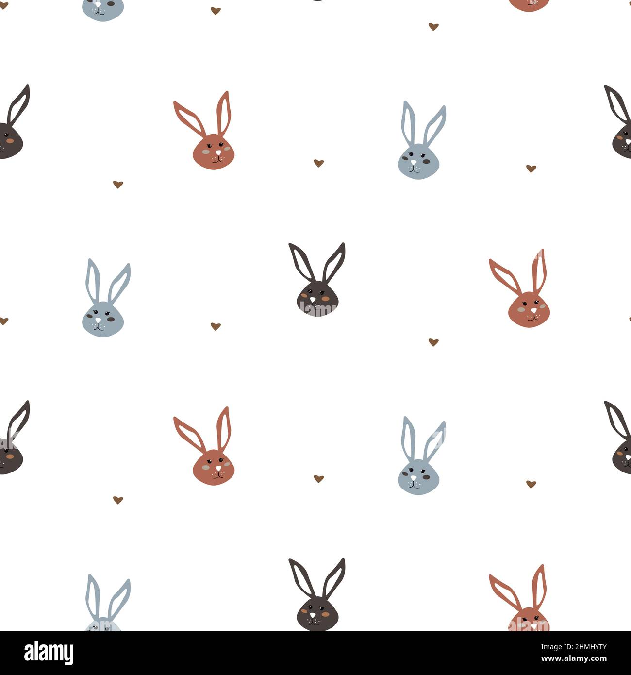 Cute Bunny Pattern, Rabbit background for kids clothes design print ...