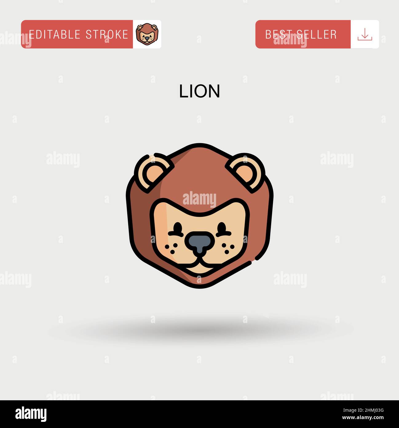 Lion Simple vector icon Stock Vector Image & Art - Alamy