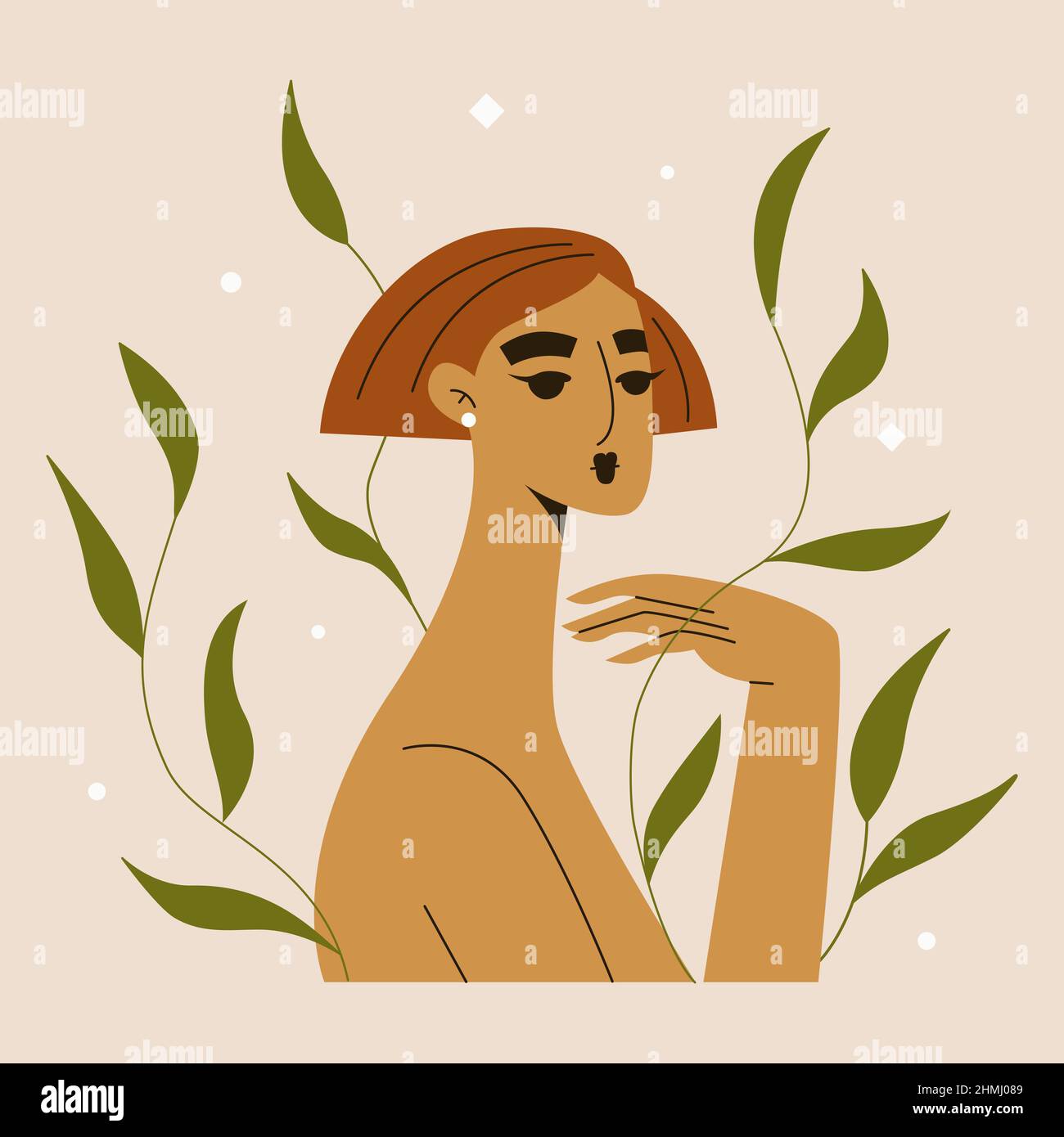 Young beautiful woman. Women's mental health, positive mind and spring ...