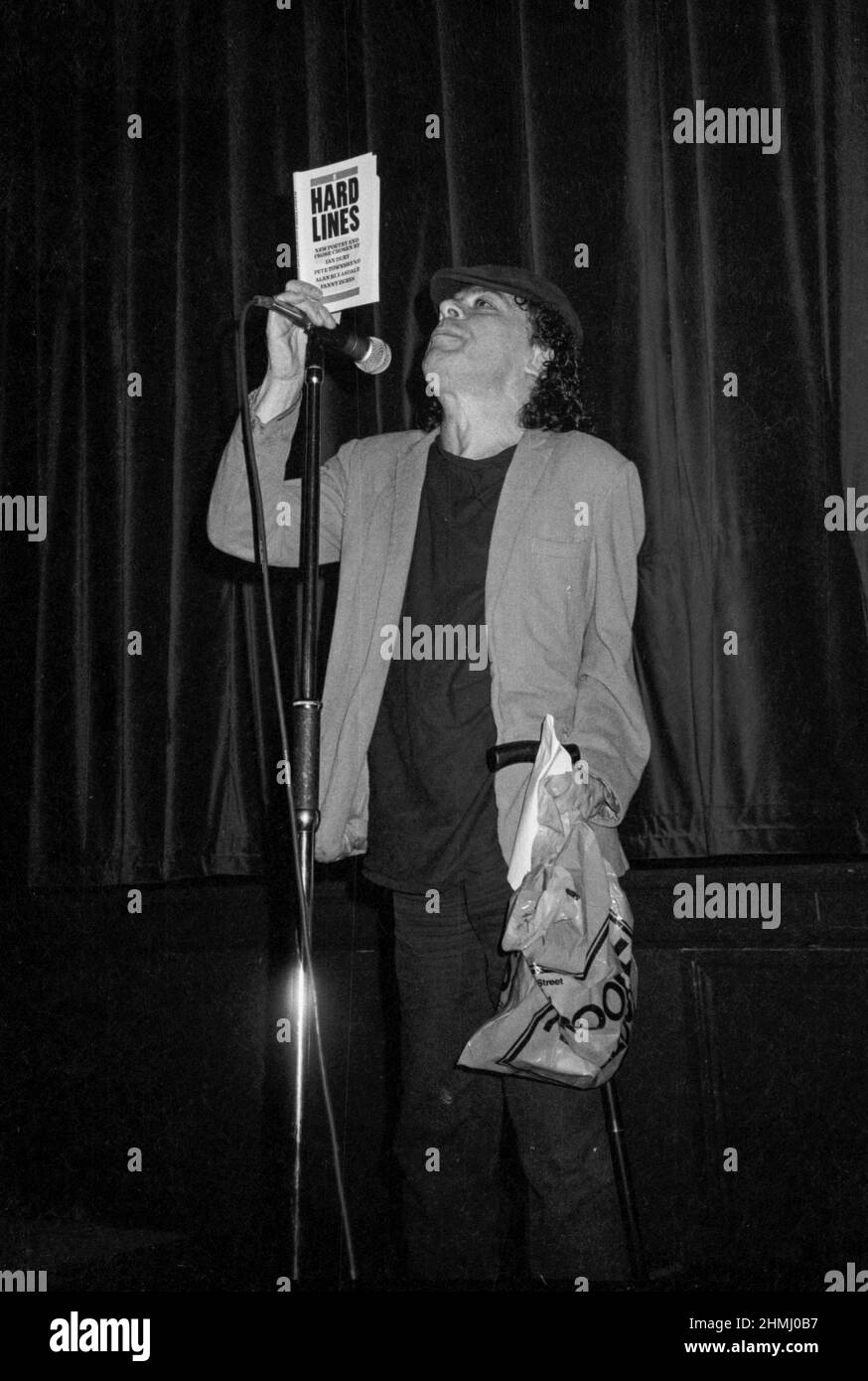 Ian Dury, (singer actor), at the launch of Hard Lines photographed by ...