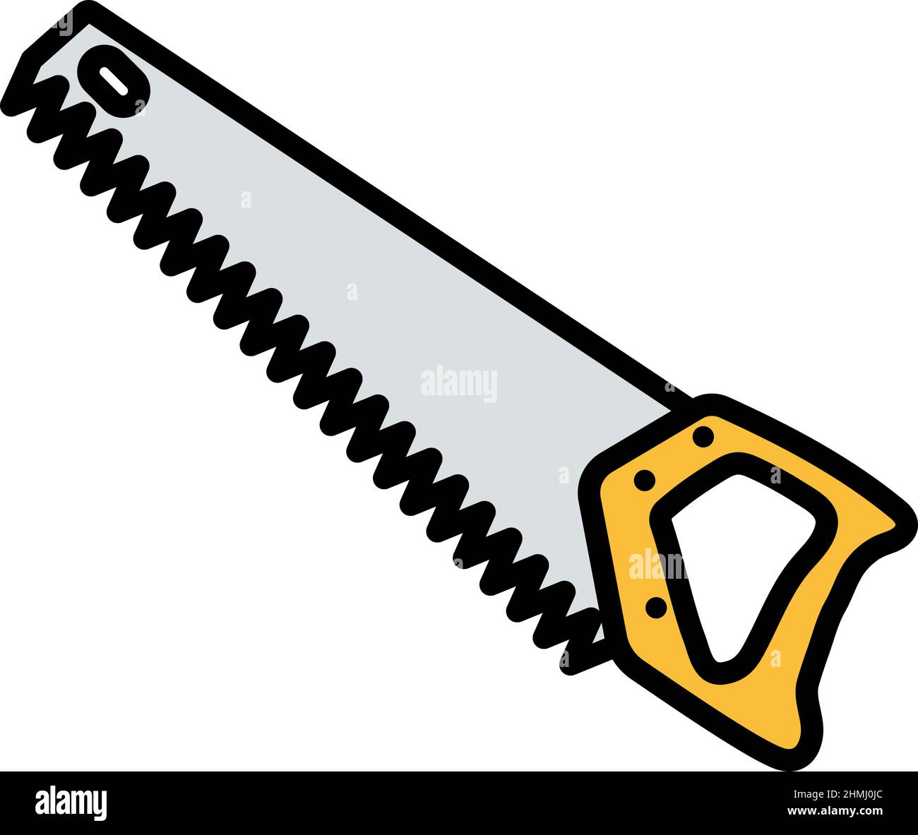 Hand Saw Icon. Editable Bold Outline With Color Fill Design. Vector ...