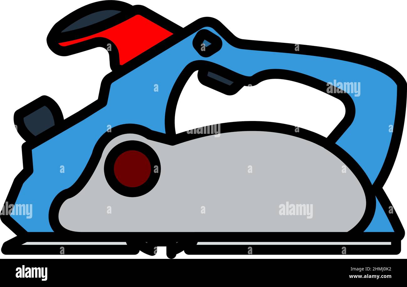 Electric Planer Icon. Editable Bold Outline With Color Fill Design ...