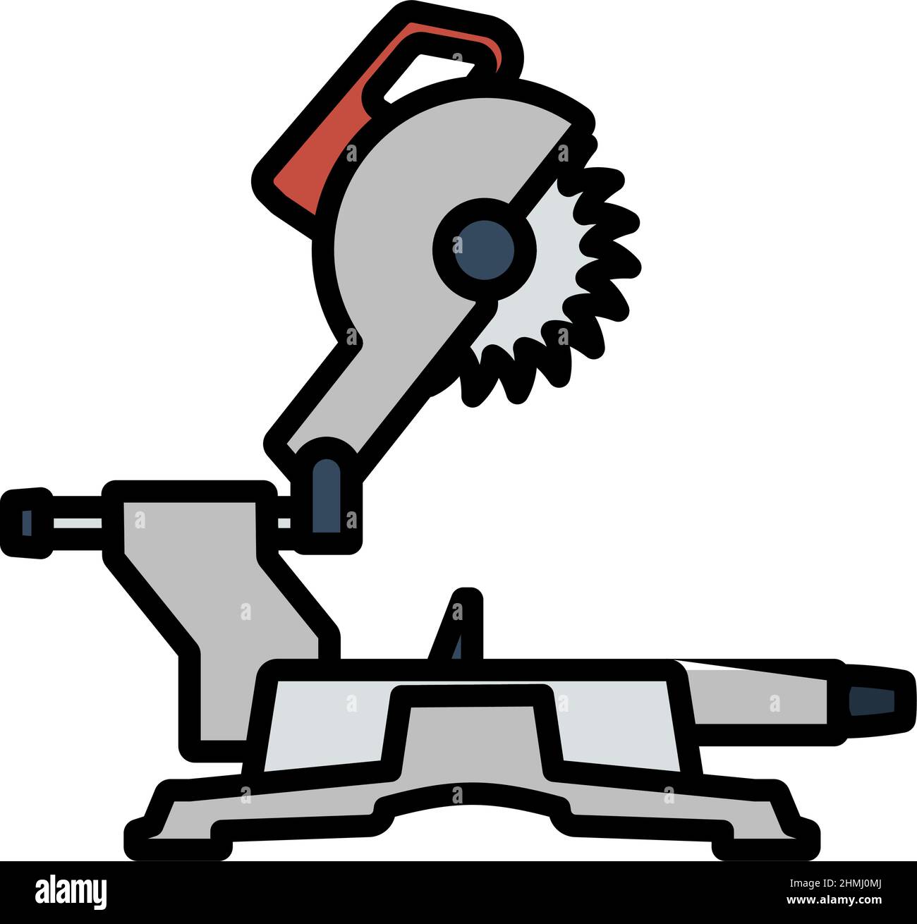 Circular End Saw Icon. Editable Bold Outline With Color Fill Design ...