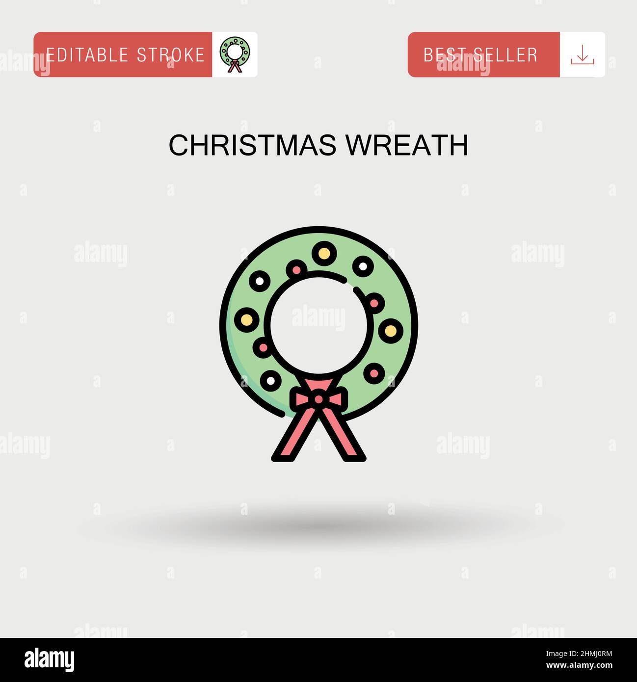 Christmas wreath Simple vector icon Stock Vector Image & Art - Alamy