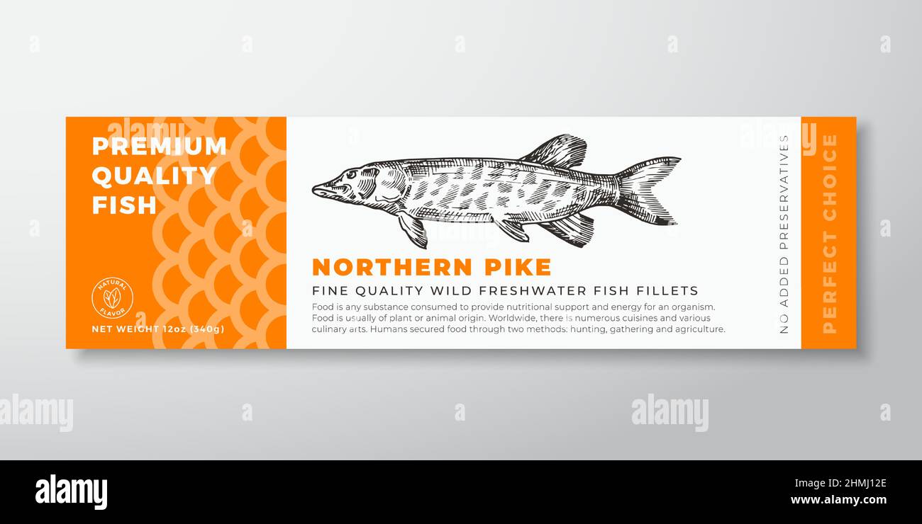 Premium Quality Northern Pike Vector Packaging Label Design Modern ...
