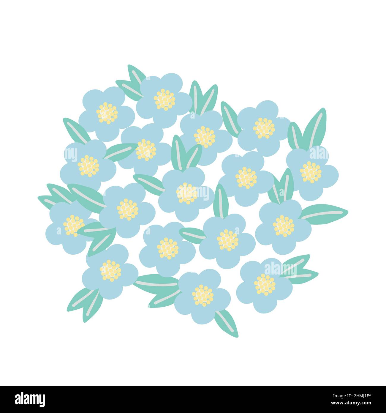 Simple pastel-colored flower in flat style vector illustration, symbol ...