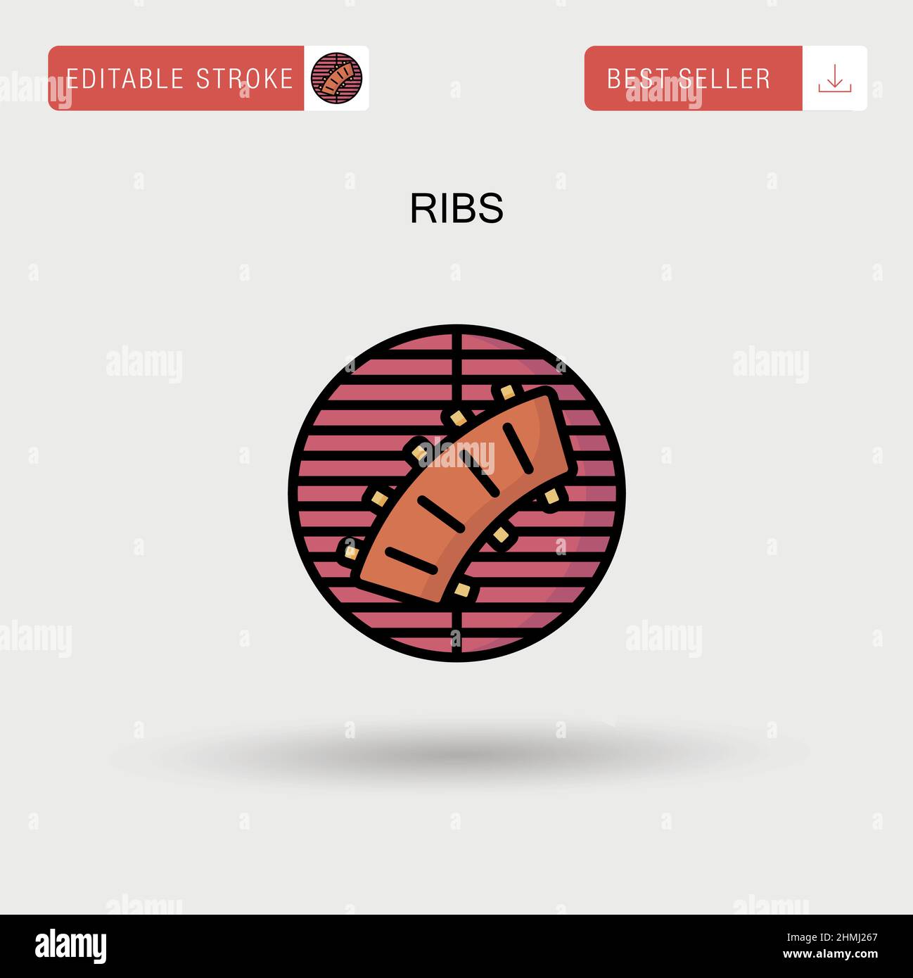 Smoked beef ribs Stock Vector Images - Alamy